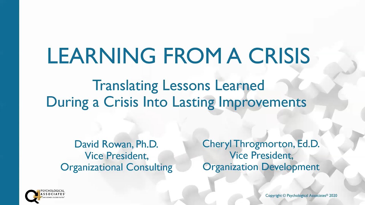 Learning from a Crisis - YouTube