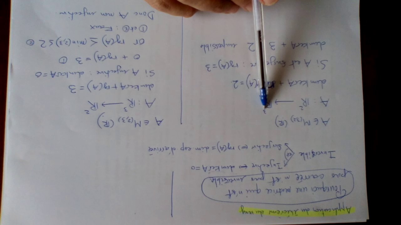 theoreme du rang - YouTube