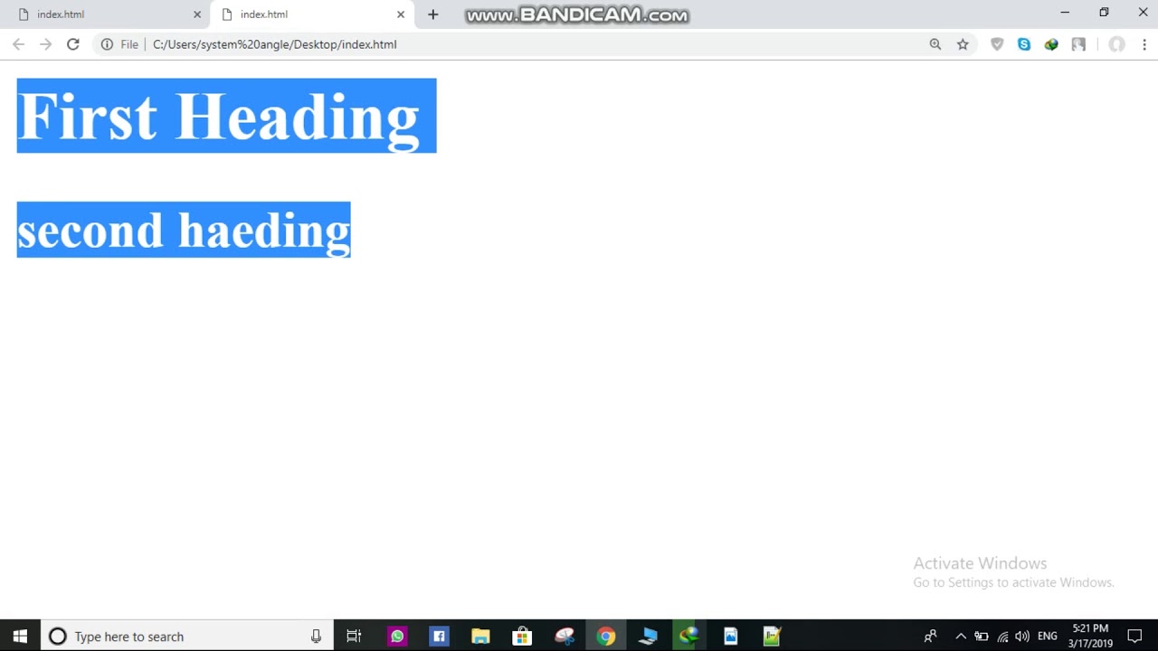 Headings In Html Html Tutorials Youtube