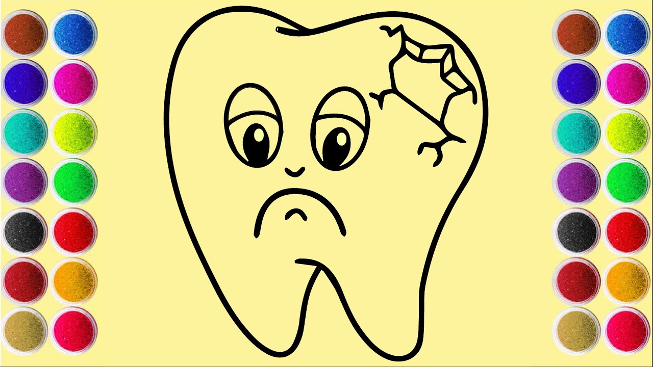 Coloring Cavities in Teeth Due to Not Taking Care of Them Using Colored ...