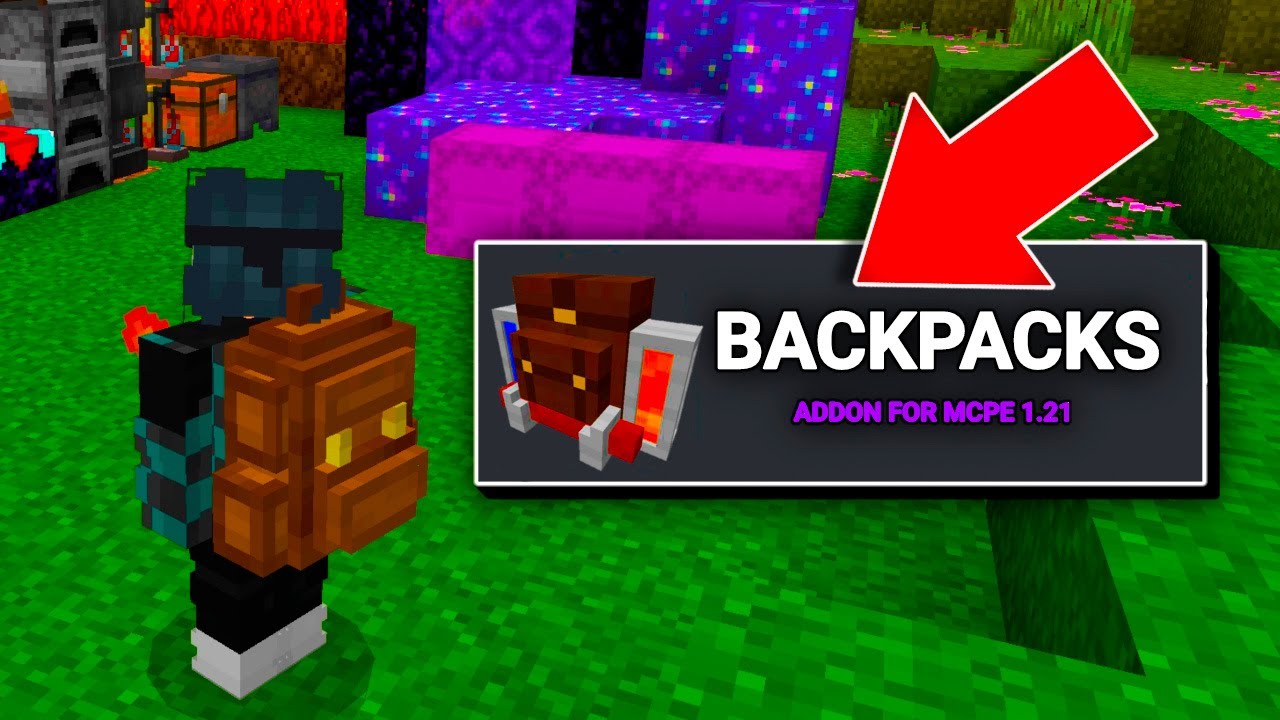 EL MEJOR ADDON de MOCHILAS para MINECRAFT PE 1.21 | BACKPACKS MOD for ...