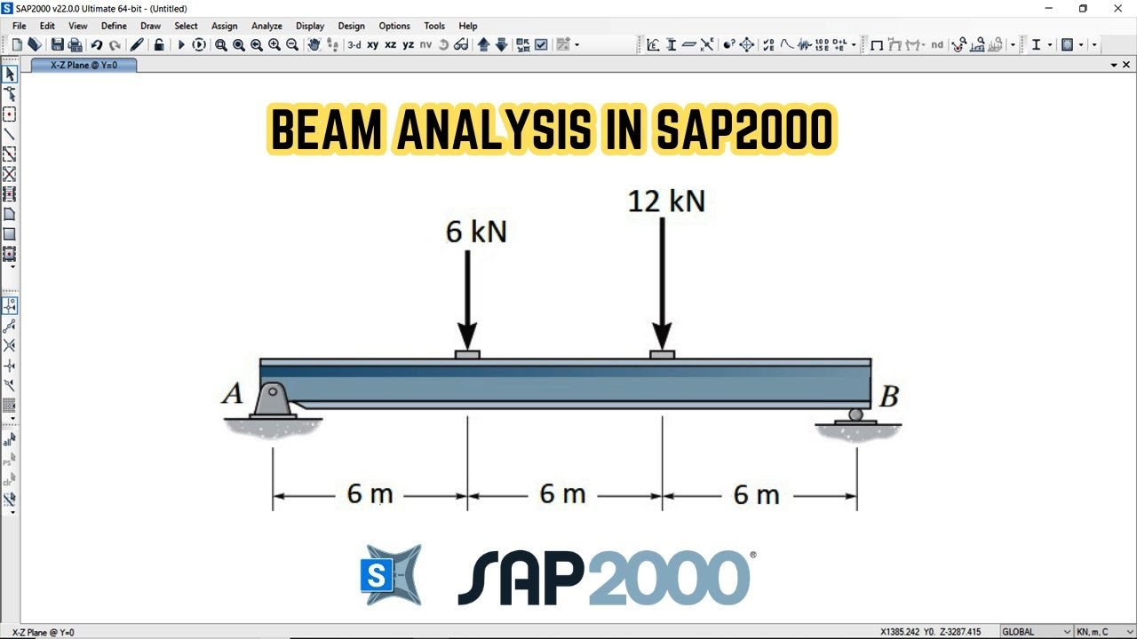 Statics Problems in SAP2000 | Reactions, Shear Force and Bending Moment diagrams_4 - YouTube