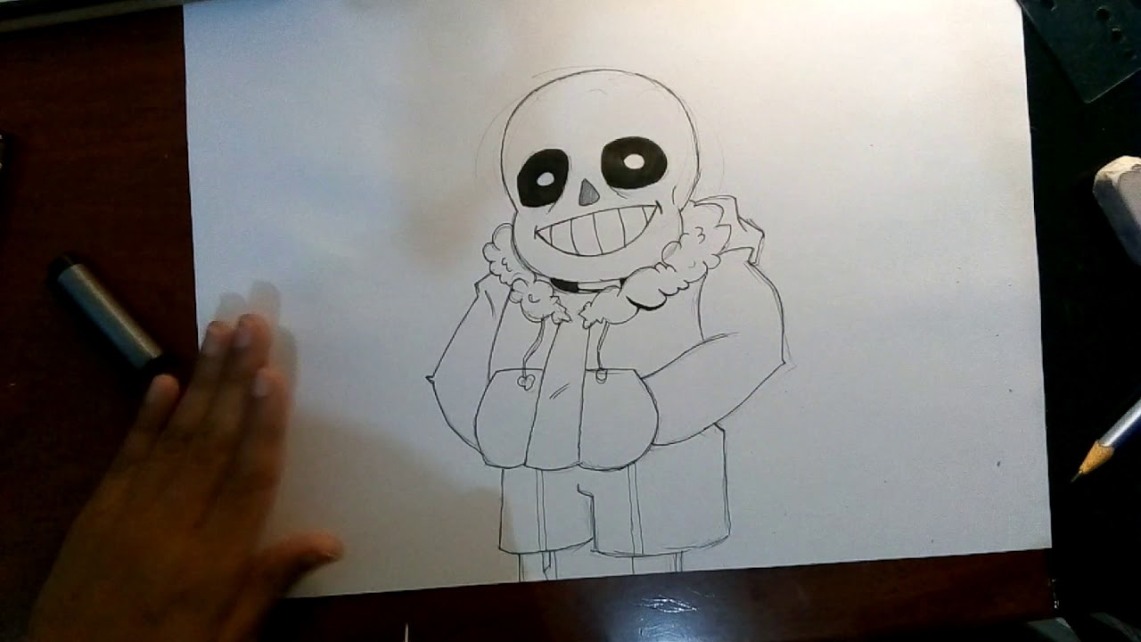 SANS undertale drawing - YouTube
