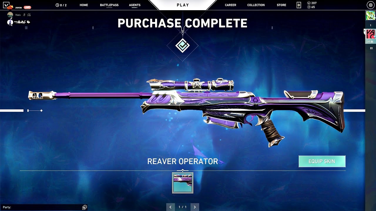 Purchasing Reaver Operator in Valorant From Night Market || Upgrade ...