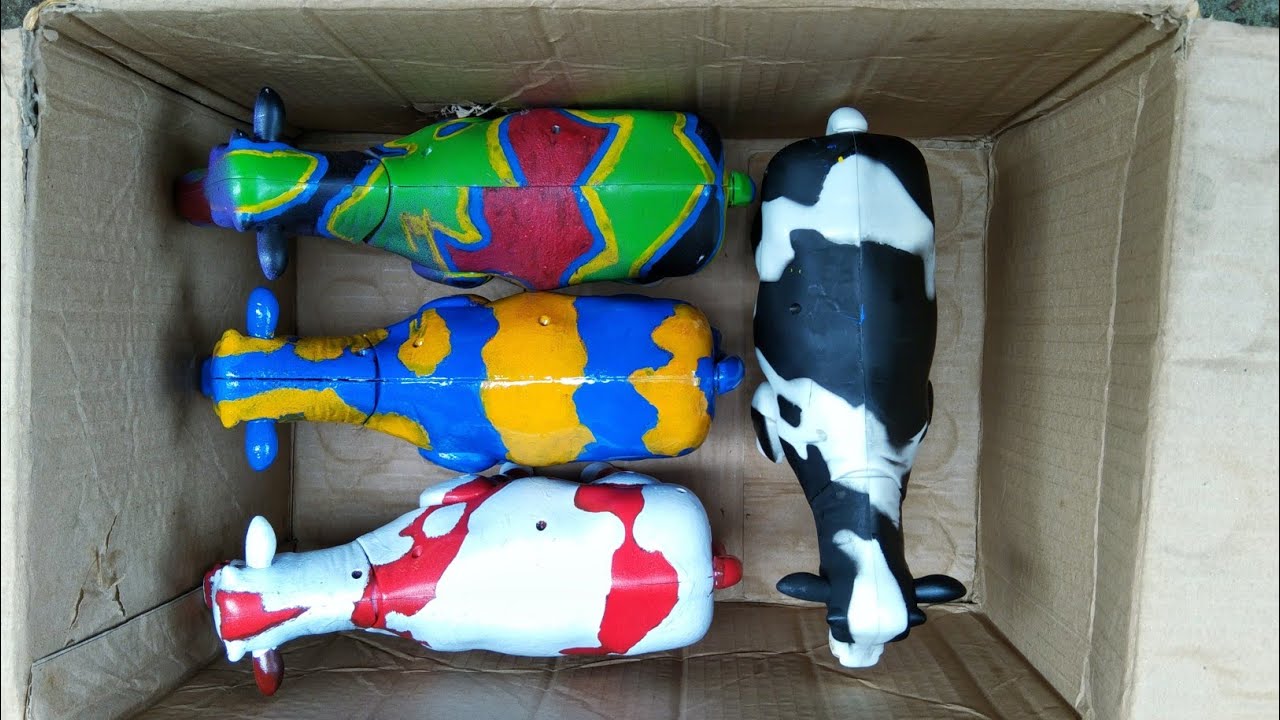 Unboxing Mainan Sapi, Sapi Lucu, Sapi warna warni - YouTube