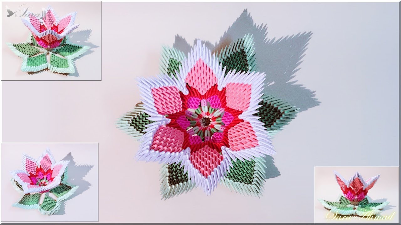 How to make 3d origami flower 5 (Toutorial) - YouTube