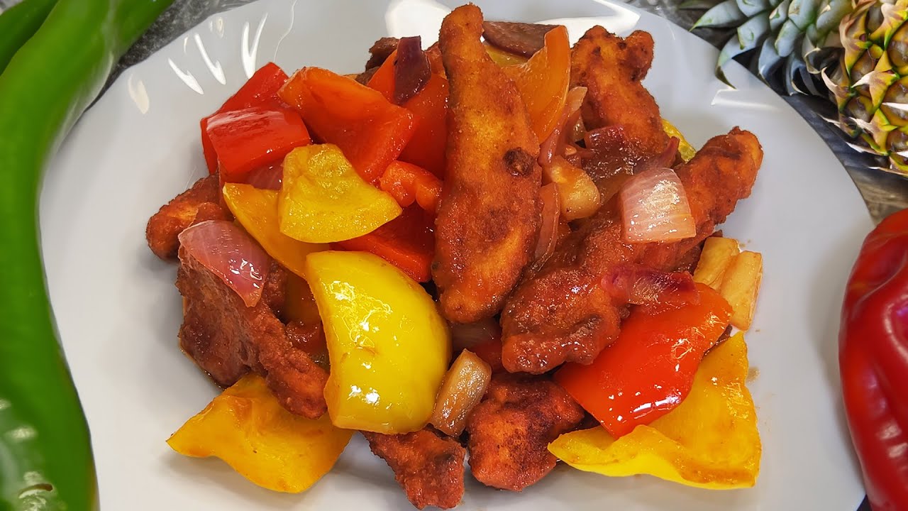 Pui in sos dulce acrișor cu ananas - Gustos Rapid - YouTube
