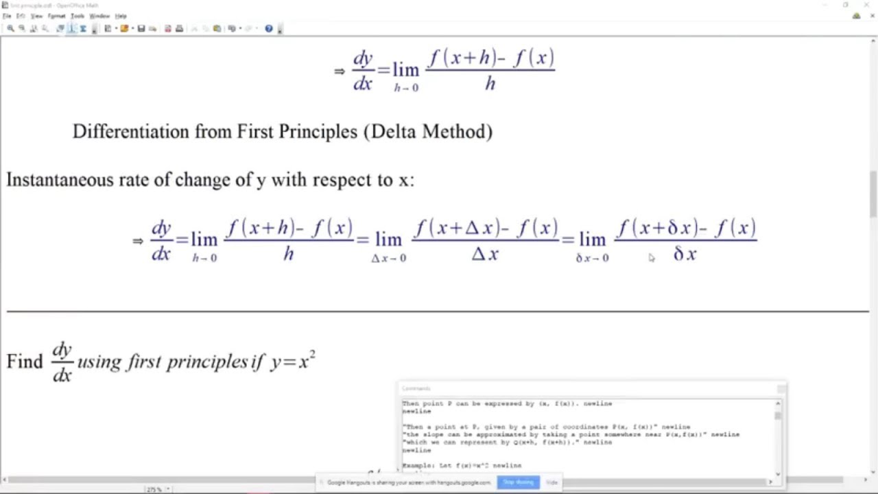 Calc I First Principles: The Delta Method and Derivatives - YouTube