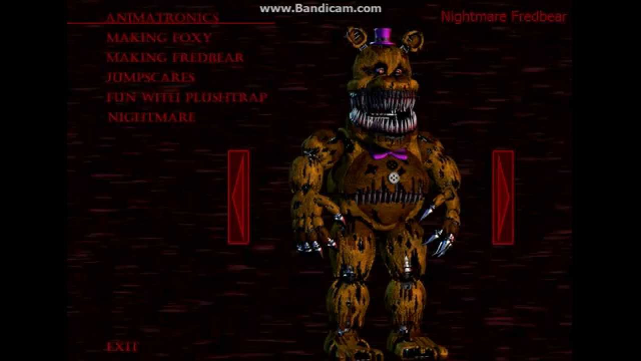 Five Nights at Freddy's 4 Animatronics + Extra Menu Jumpscares! - YouTube
