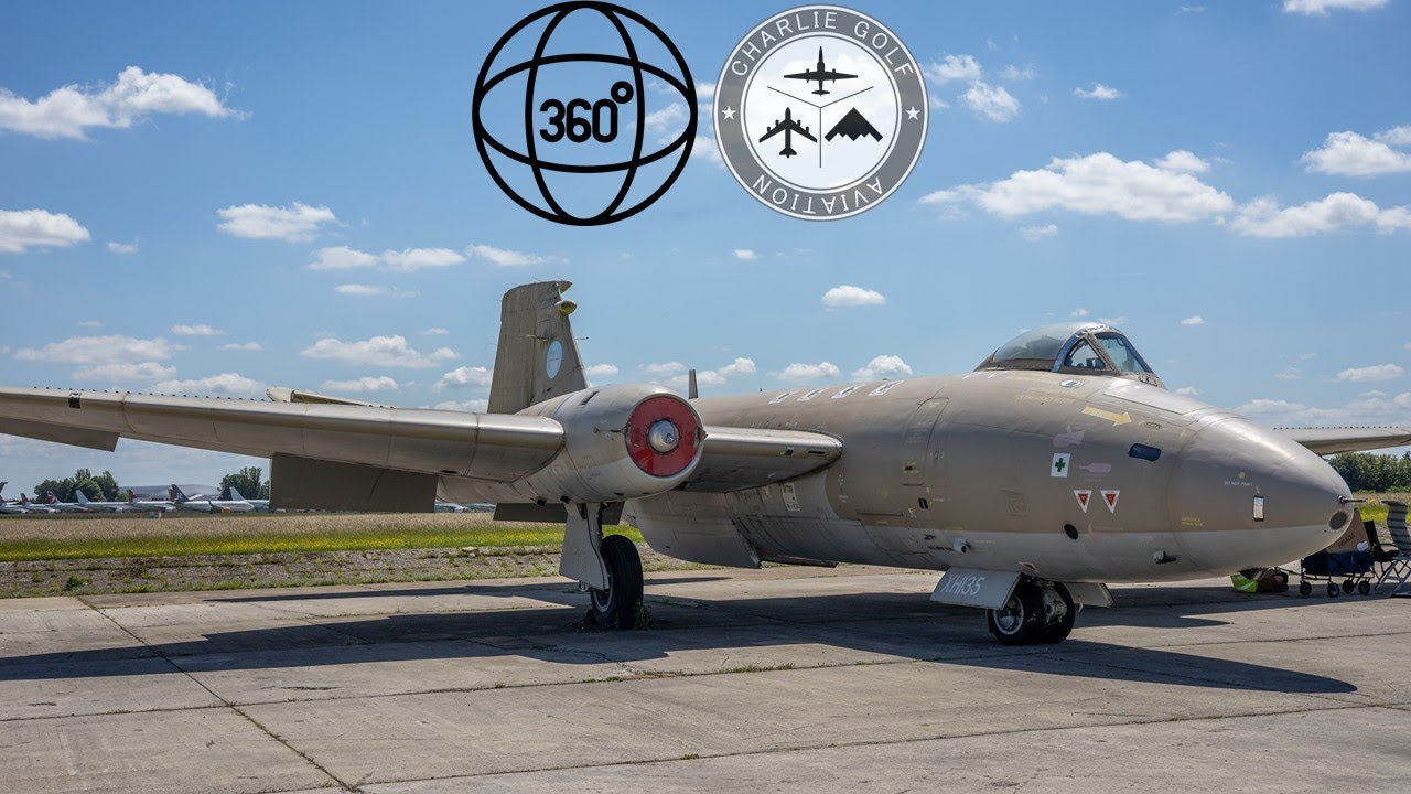 5K Aircraft 360 VIDEO tour! Walkaround Canberra XH135 at Kemble ...