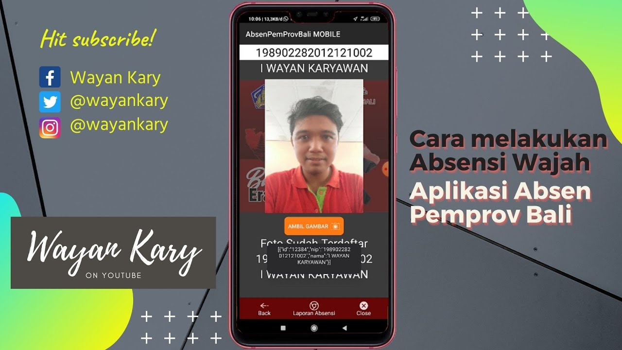 Cara Melakukan Absensi Wajah Aplikasi Absen Pemprov Bali - YouTube