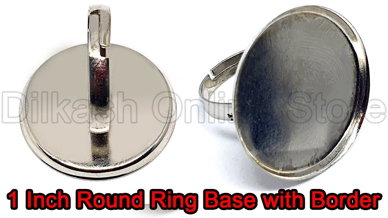 Jewelry Rings Base - 1 Inch Round Ring Base with Border - Silver ...