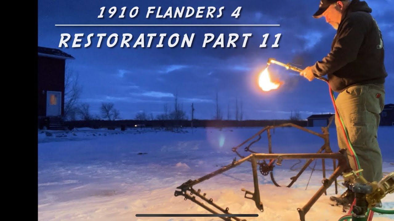1910-14 Flanders 4 Restoration part 11 Removal of the handlebars ,fork ...
