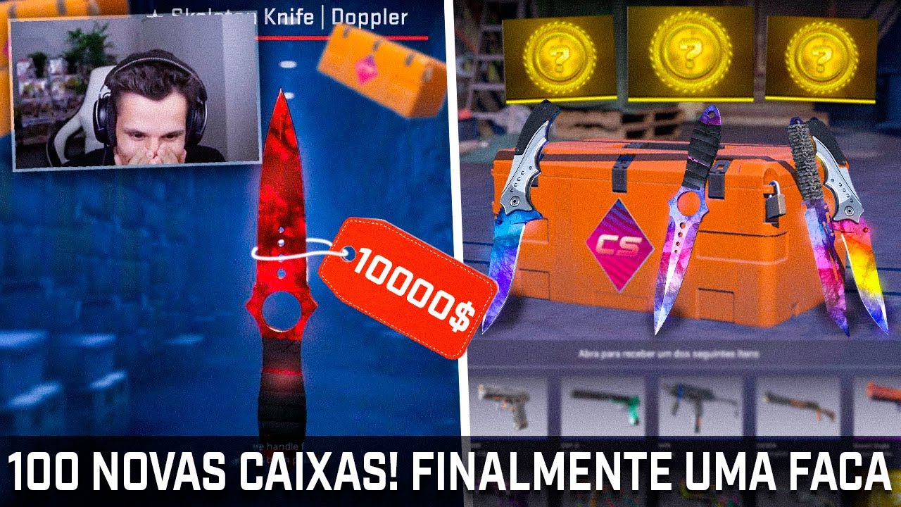 Abrindo 100 CAIXAS novas e finalmente uma FACA (+Skeleton ruby 10000 ...