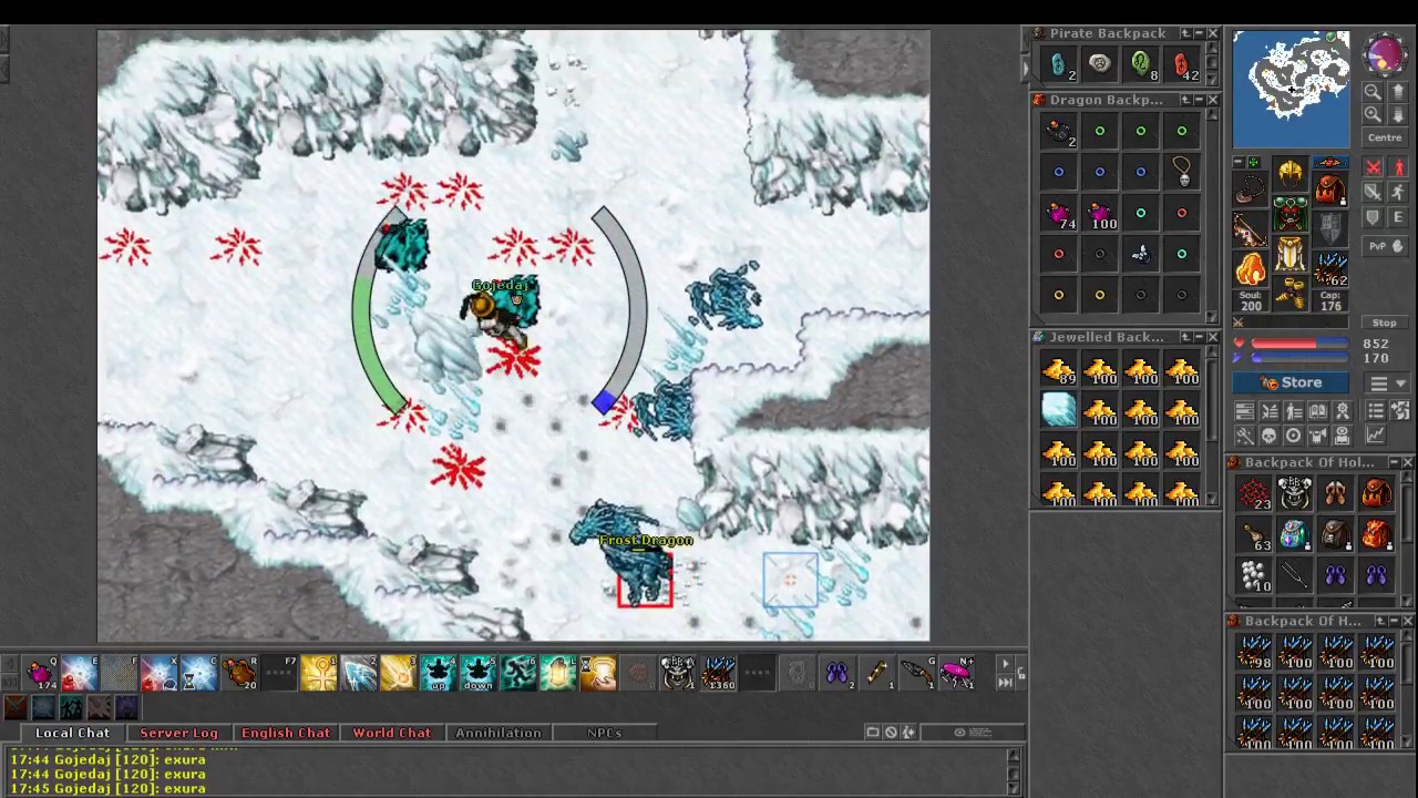 Tibia - Hunt Frost Dragon - YouTube