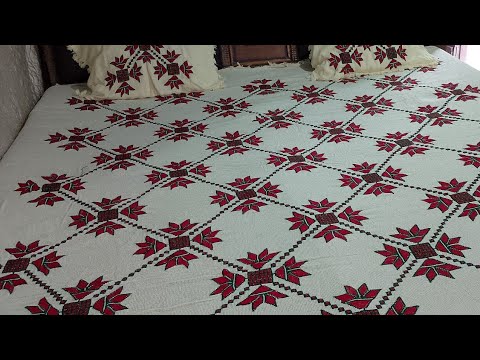 Hand Embroidery bedsheet design//Handmade bedsheet Design//Dusuti ...