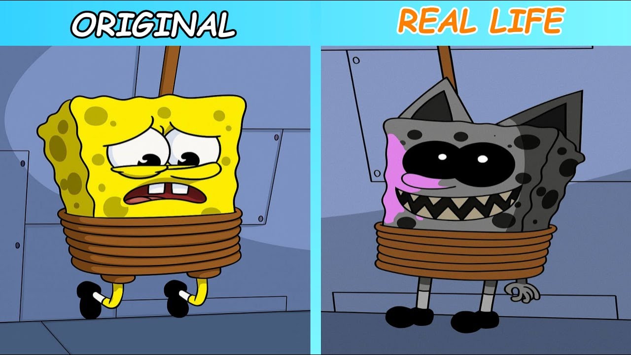SpongeBob Second personality | SpongeBob Original vs Real life ...