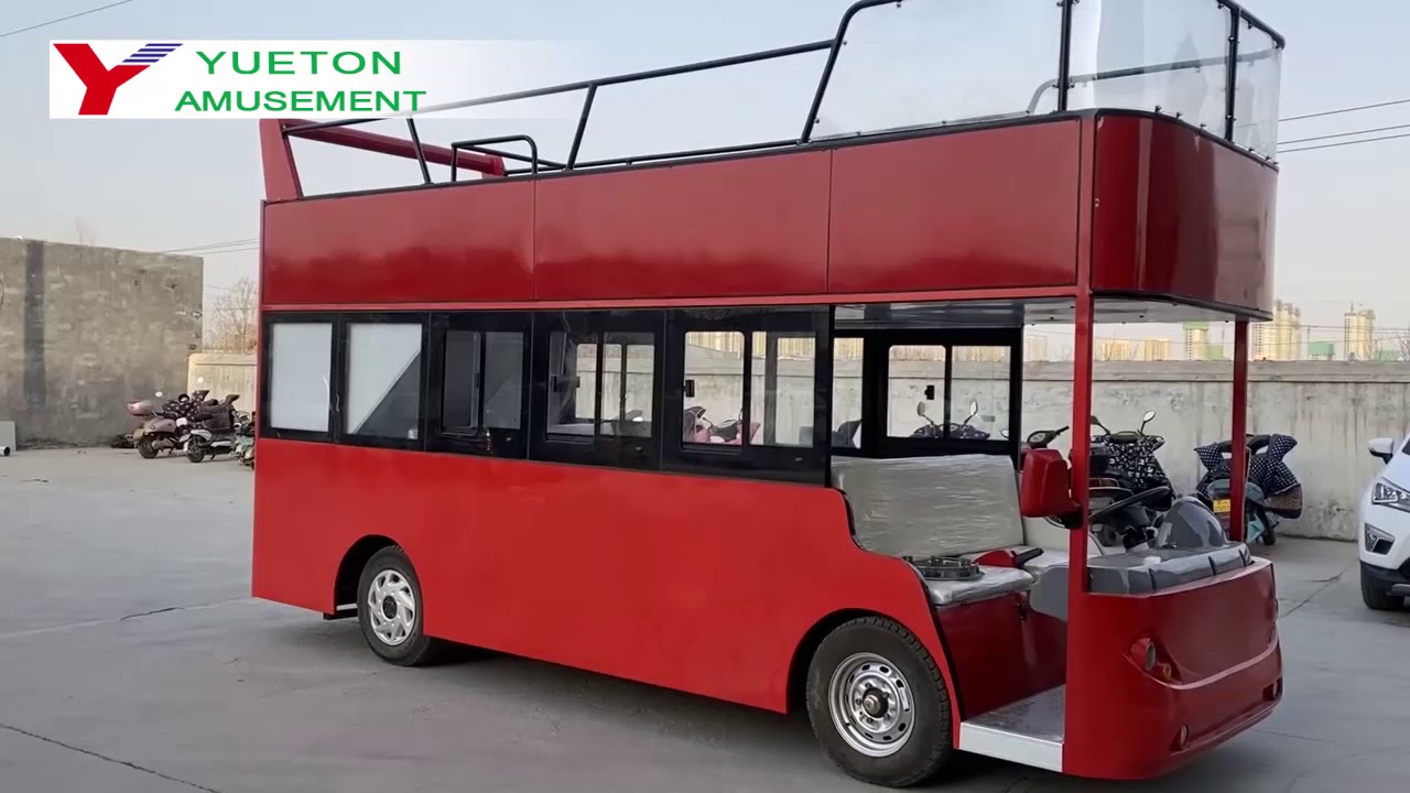 Outdoor Playground Double Decker Layer Tourist Bus Trackless Train 郑州悦童 ...