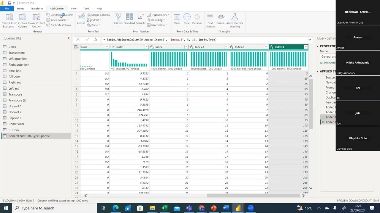 Power Query Duplicate Column, Index, Conditional Columns - YouTube