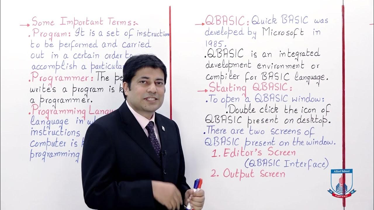 Class 7 - Computer Studies - Chapter 5 - Lecture 1 - Introduction To QBASIC - Allied Schools ...