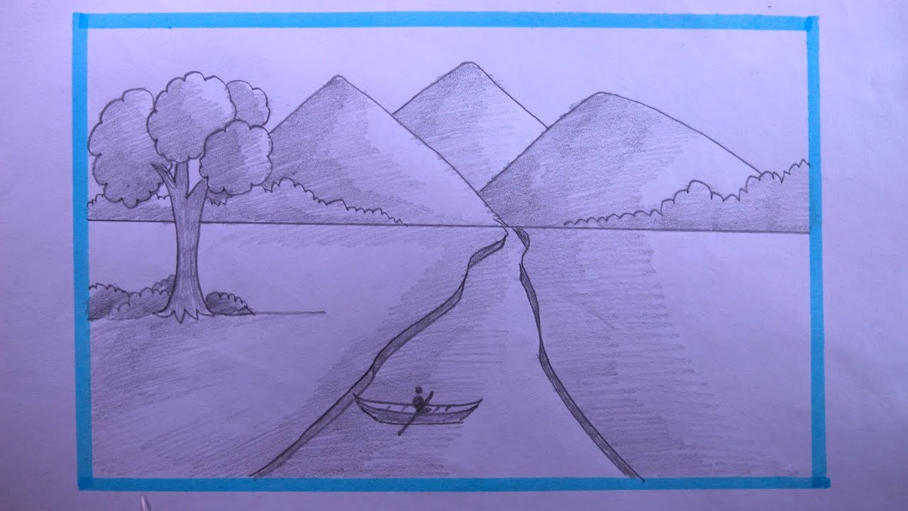 How To Draw A EASY SCENERY Easy Step/Scenery Drawing - YouTube