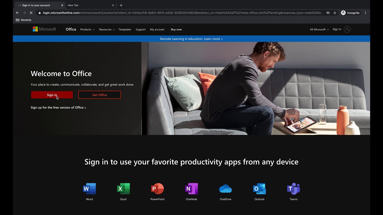 First Time login to MS Office 365 - YouTube