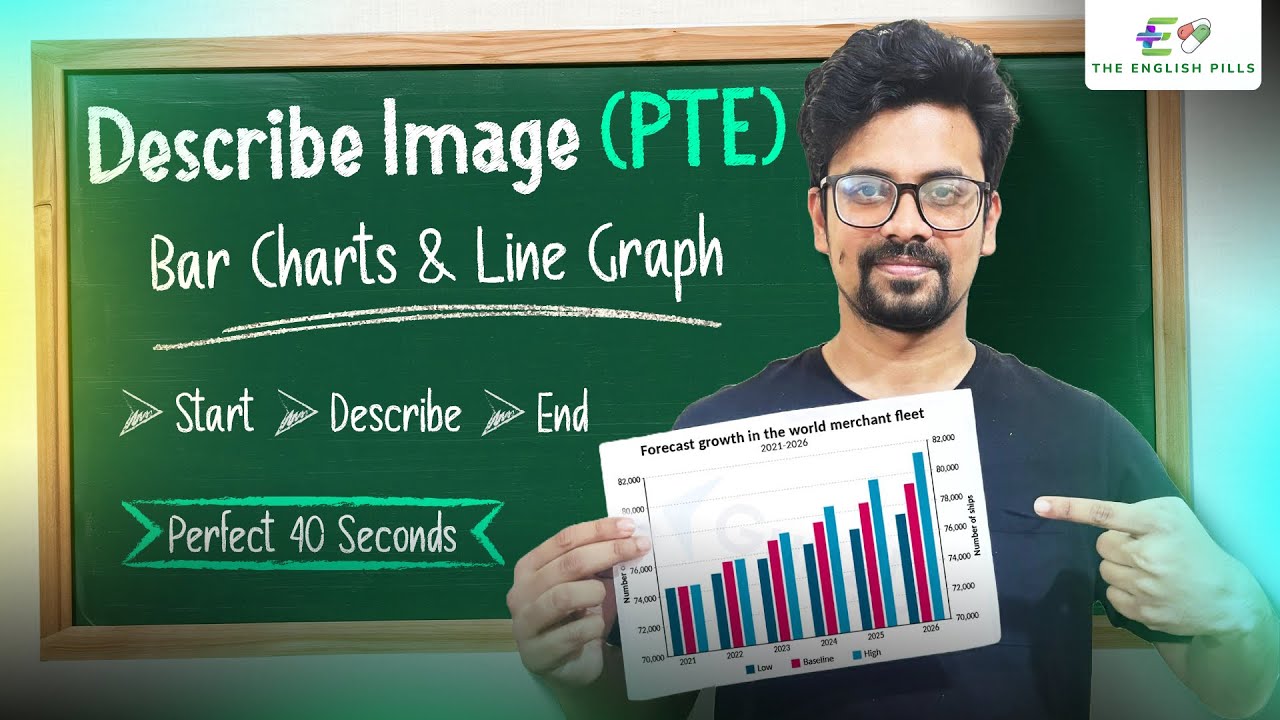 PTE Describe Image Made SUPER Easy : Bar Chart & Line Graph | 40-Second ...
