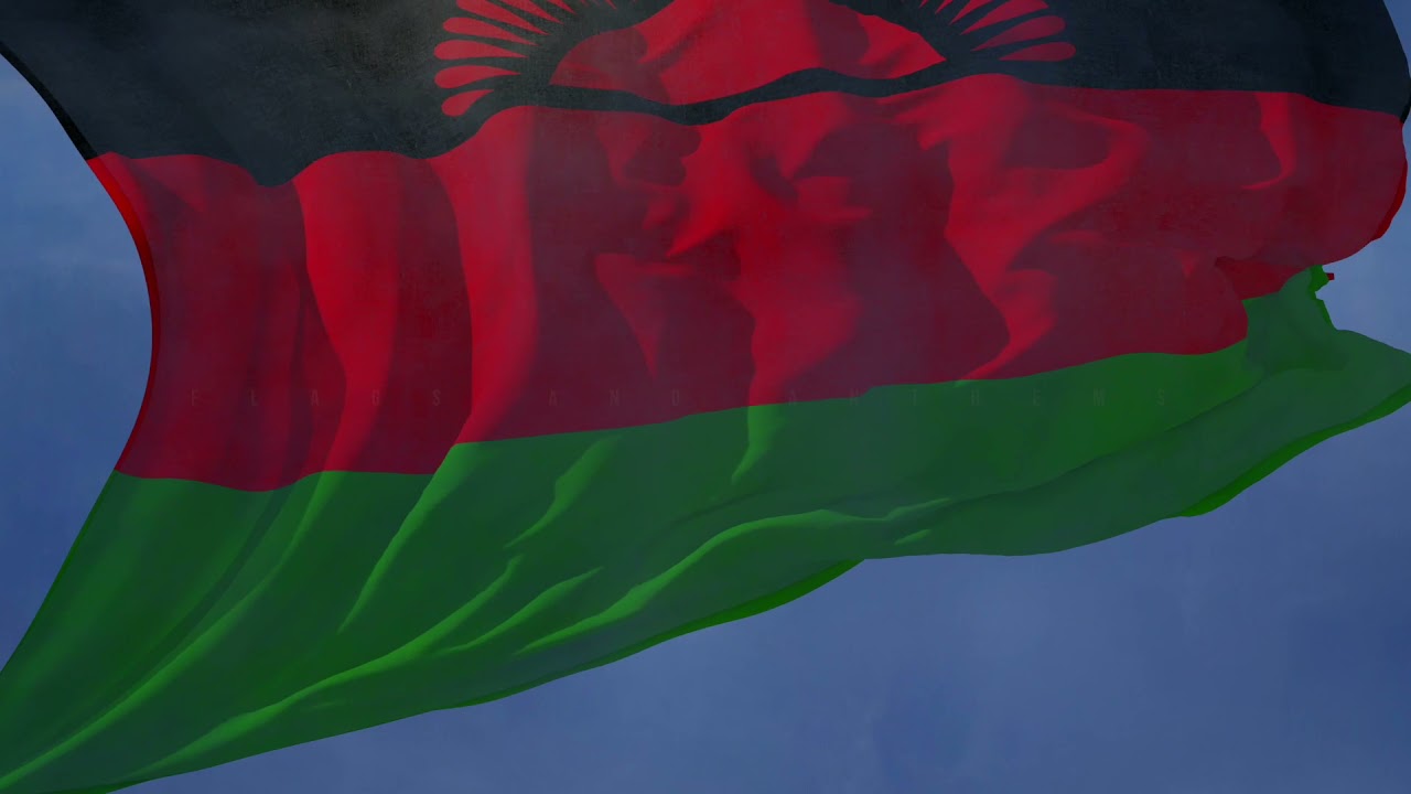 Waving flag and National Anthem of Malawi (Mlungu dalitsani Malaŵi ...