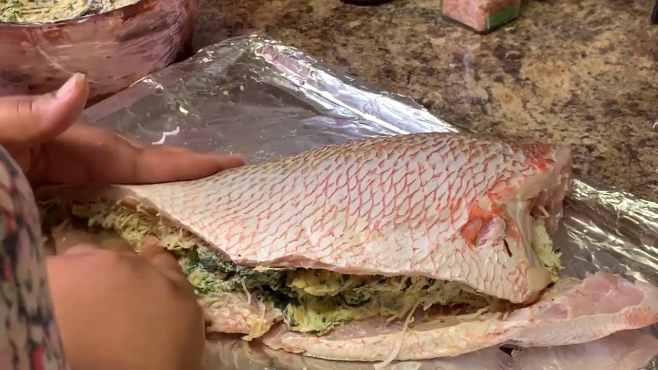 Stuffed Red Snapper Recipe With Shrimp And Spinach | Scallop Seafood ...