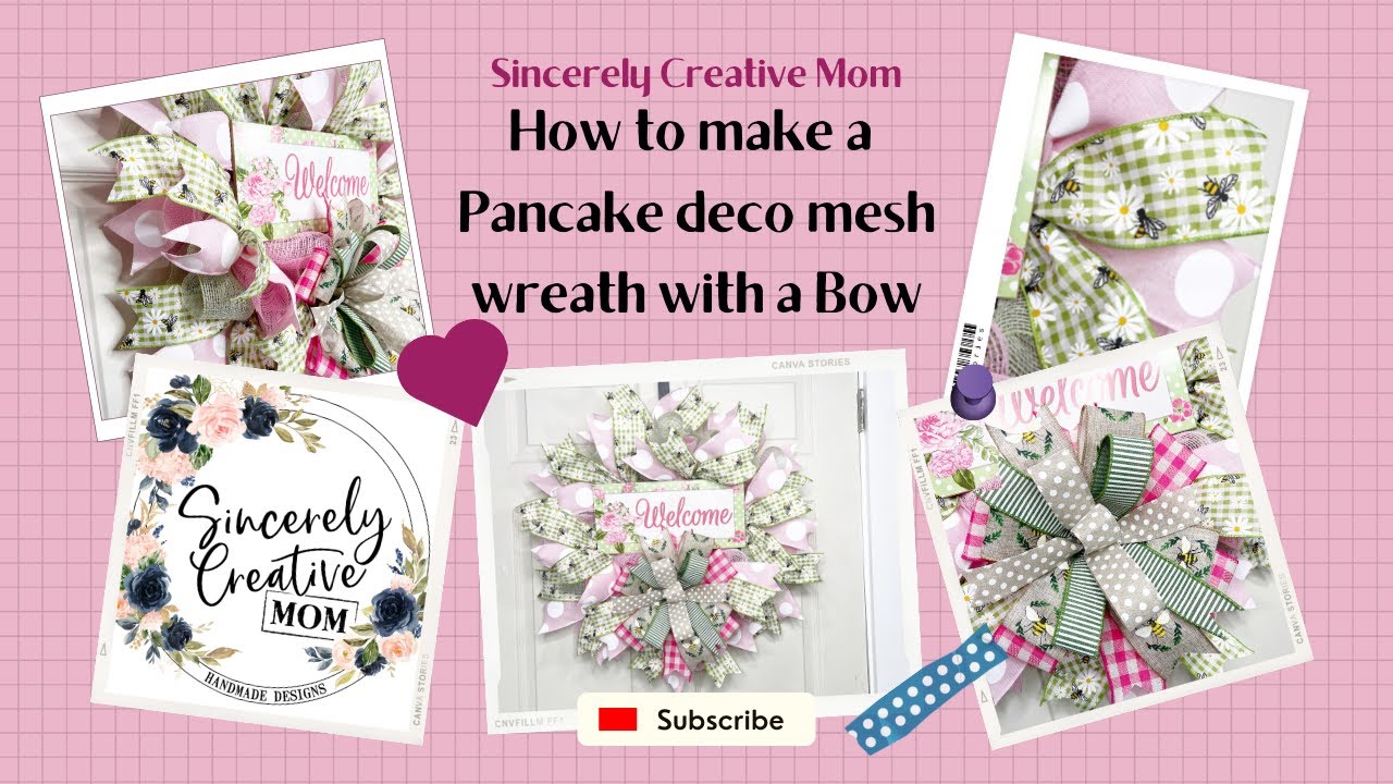 How to make a Pancake wreath - Pink and Green BEE wreath KIT - YouTube