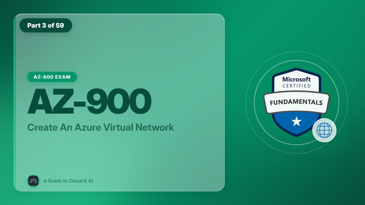 AZ-900 Exam EP 14: Create An Azure Virtual Network - YouTube