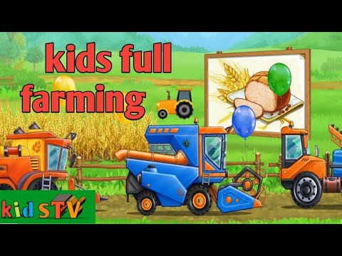 Farming video for kids । kids farming video 🚜 tractor & harvester ...