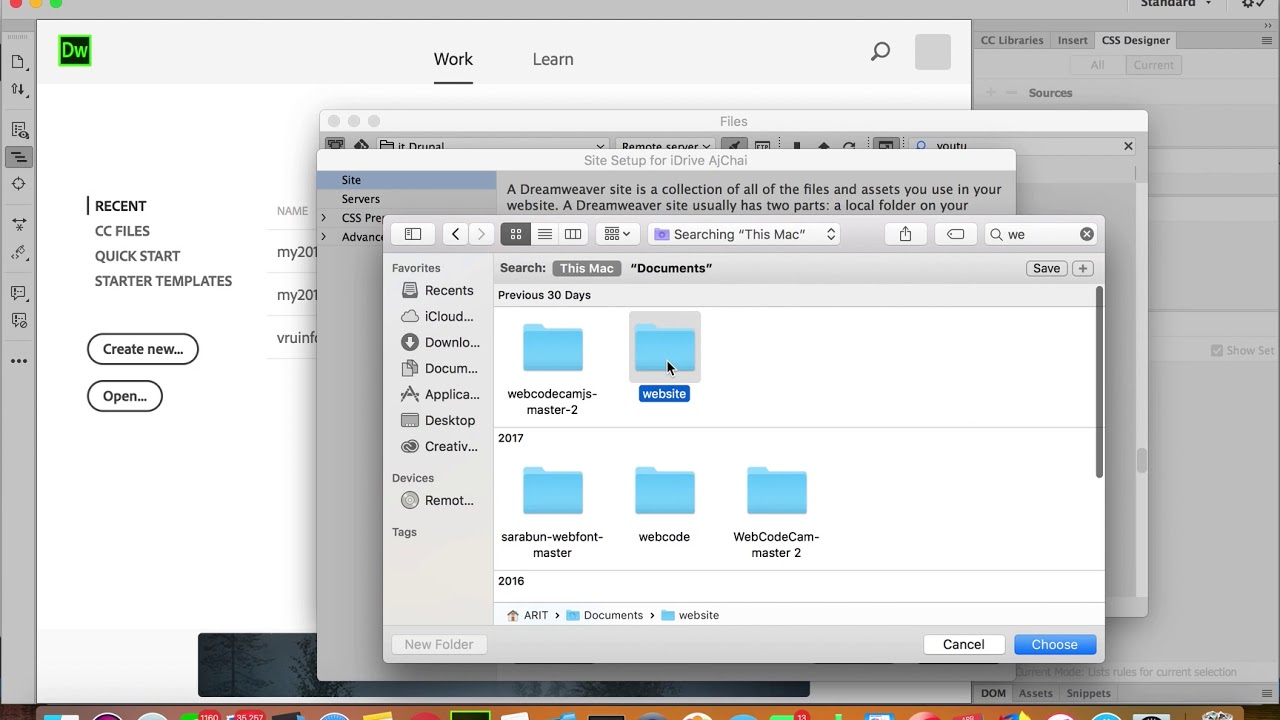Web Tutorial -1 : Connect to Server with Dreamweaver CC 2018 - YouTube