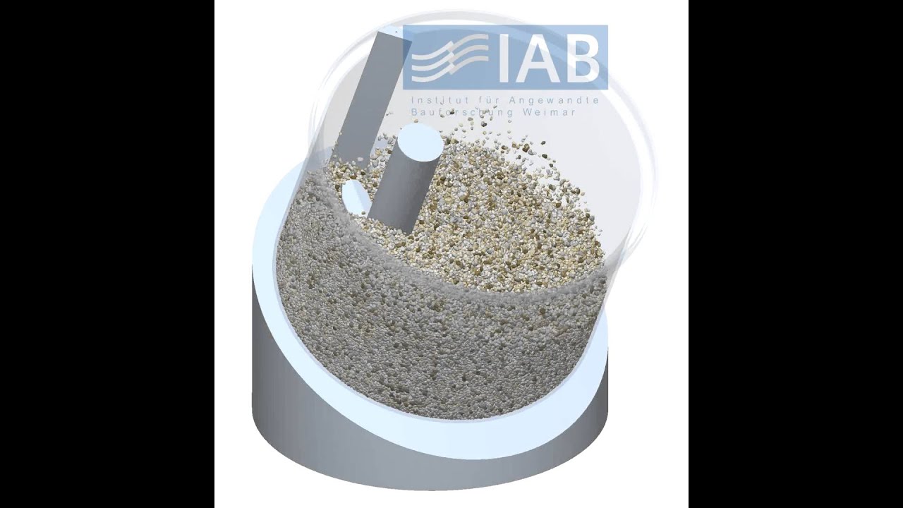 DEM Simulation of a dry mixing process in a Eirich mixer - YouTube