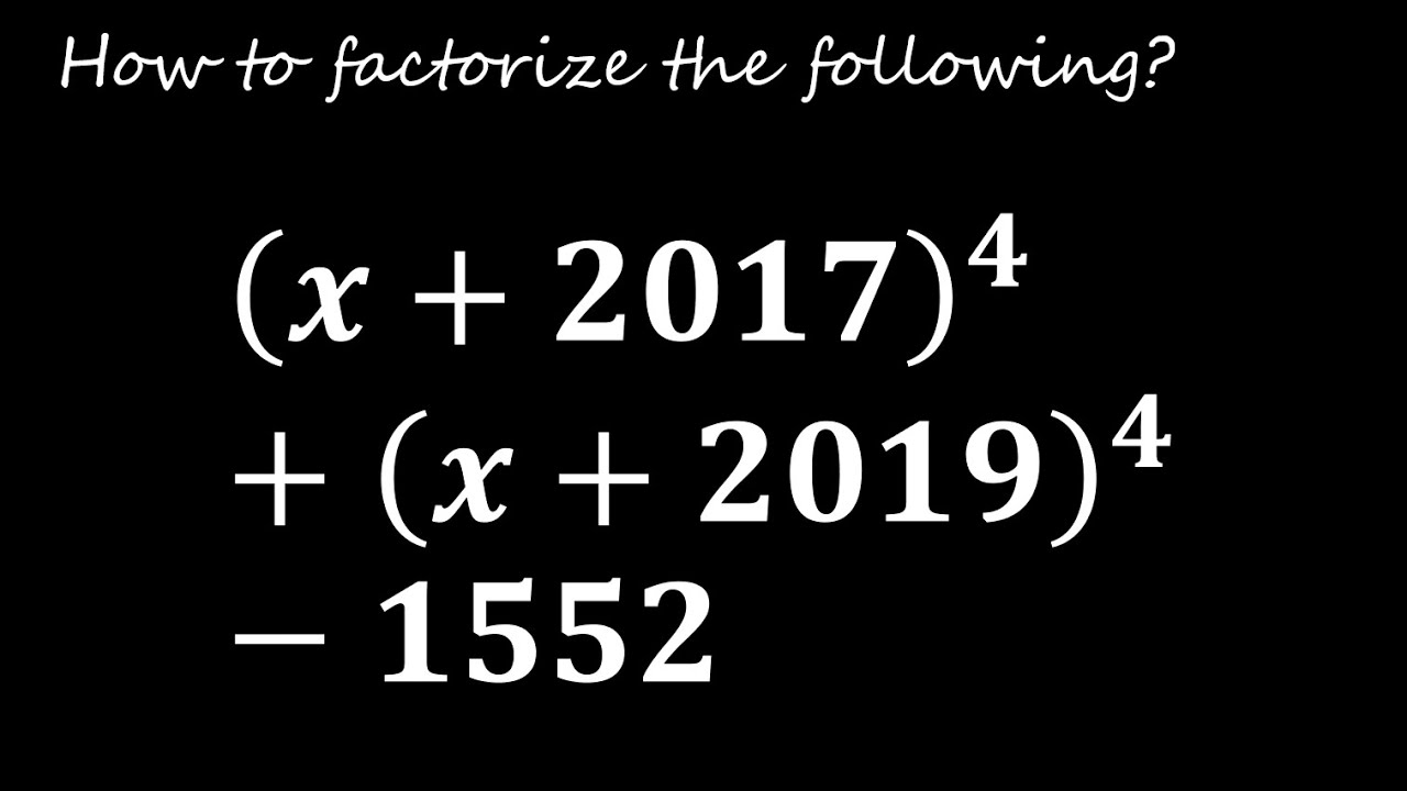 A Challenging Factorization Question - YouTube