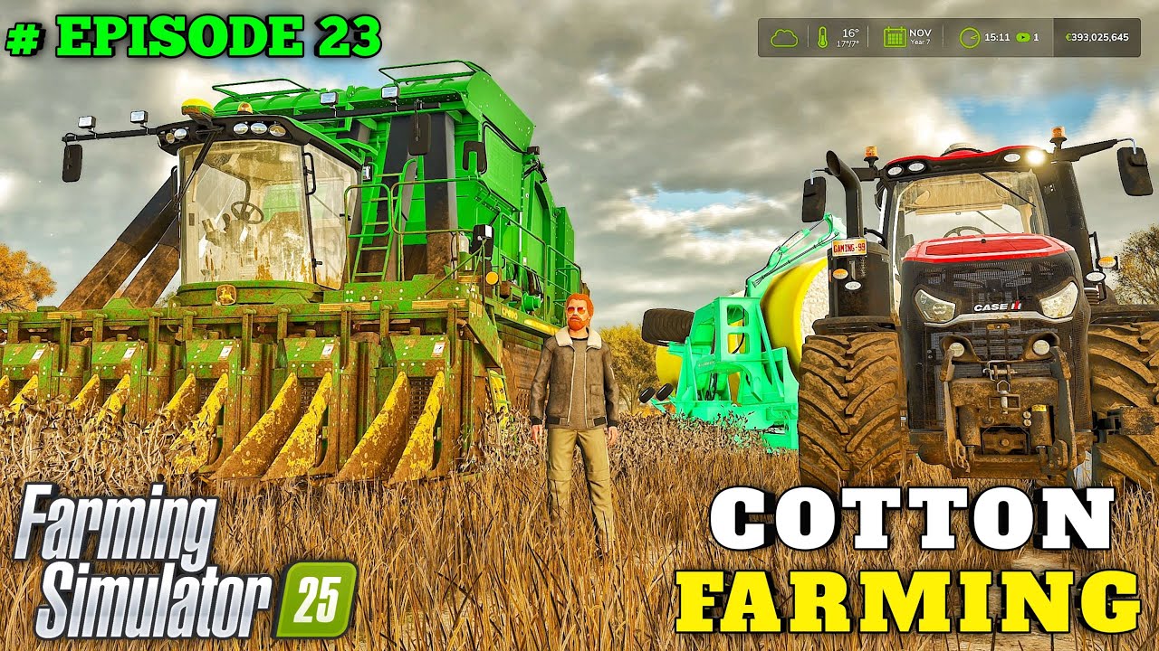 Farming Simulator 25 First-Time Cotton Farming with New Harvester - YouTube