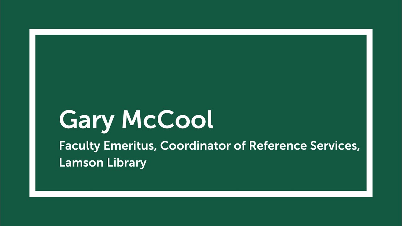 Gary McCool, Professor Emeritus - YouTube