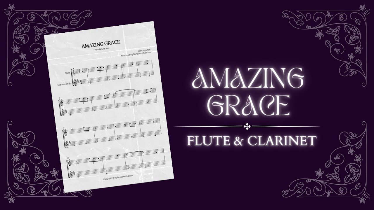 Amazing Grace | flute and clarinet easy sheet music - YouTube