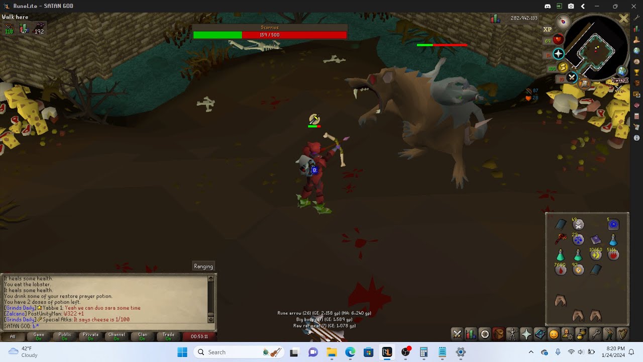 The New Bone Shortbow rips at Scurrius (Range)(OSRS) The Rat King - YouTube