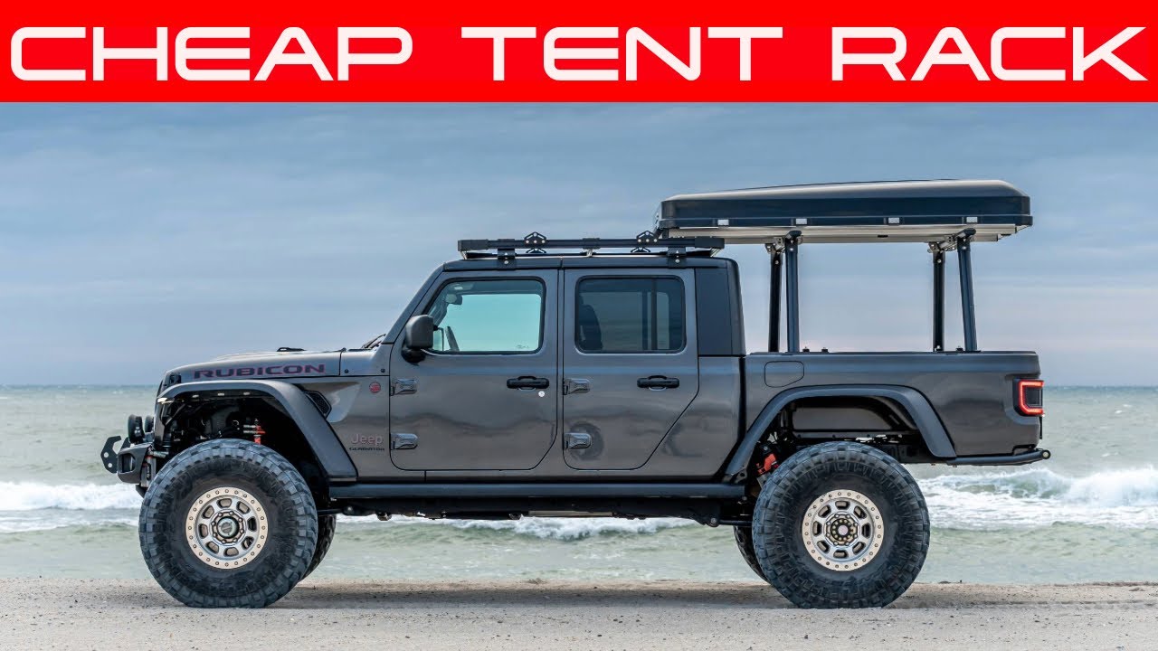 Jeep Gladiator Bed Rack Mount for Roof Top Tent - YouTube