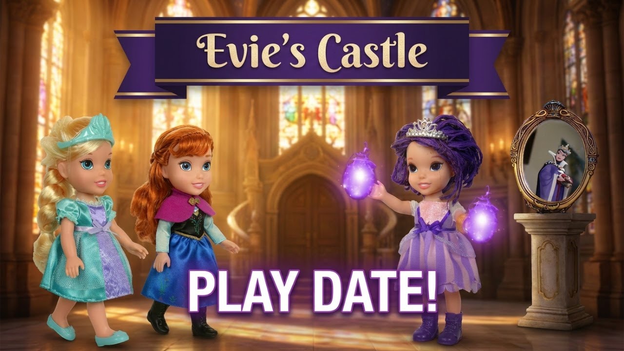 Elsa and Anna Go on a Magic Play Date at Evie's Castle with Friend Mal ...
