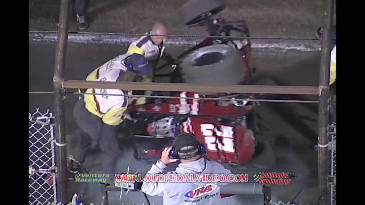 Brian Camarillo USAC Midget Flip 4-11-09 - YouTube