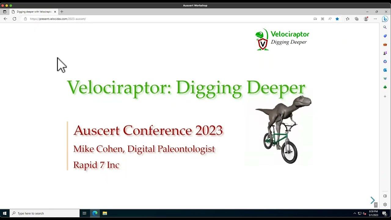 Velociraptor: Digging Deeper at the Auscert 2023 Workshop. Part 1 - YouTube