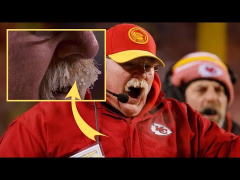 🔴 Andy Reid's Epic Frozen mustache! Chiefs vs. Dolphins Cold Showdown ...