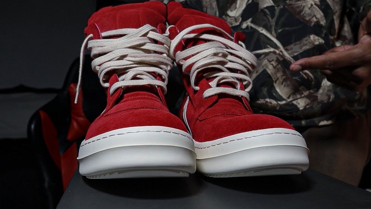 How to Lace Rick Owen’s Red & White Geobasket | Loose Lace Tutorial ...