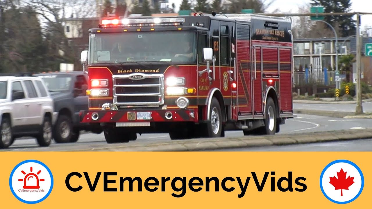 [Q + HORNS] Nanaimo Fire Rescue - Engine 2 Responding for Alarms - YouTube