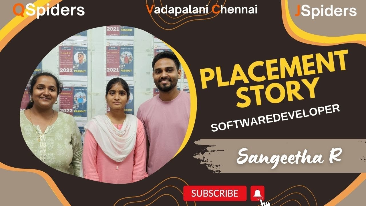 Success story of Ms.Sangeetha R as a software Engineer Qspiders vadapalani Chennai. - YouTube