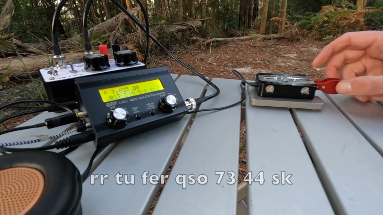 QRP CW using QCX-mini and end-fed random wire - YouTube