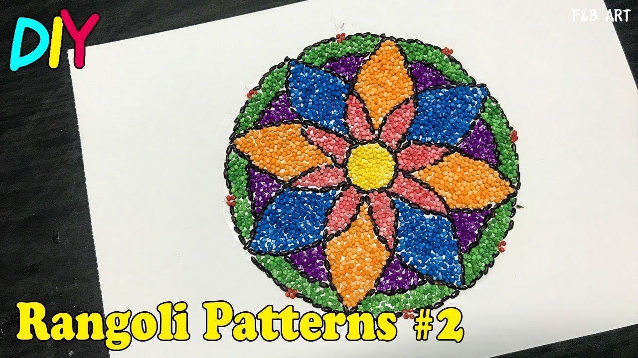 DIY Colourful Rangoli Patterns #2 ★Sago Pearl | Seed Art Ideas for Kids ...