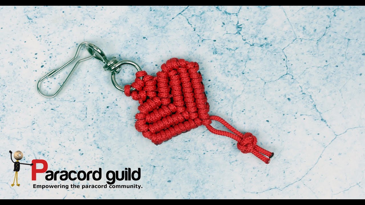 Heart paracord key fob - YouTube